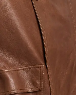 TWP Hunter Leather Zip Front Jacket