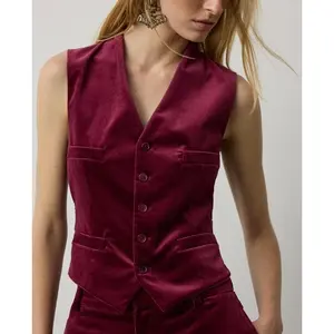 Ralph Lauren Jaiden Stretch Velvet Vest