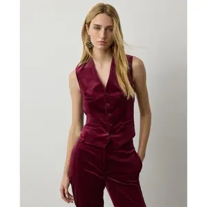 Ralph Lauren Jaiden Stretch Velvet Vest