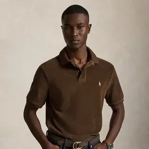 Ralph Lauren Classic Fit Knit Corduroy Polo Shirt - Nutmeg Brown