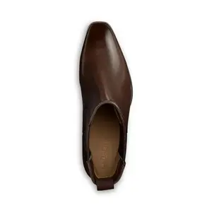 Ralph Lauren Raelynn Glazed Leather Bootie - Chestnut Brown