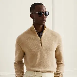 Ralph Lauren Birdseye-knit Cashmere Sweater - Camel Multi