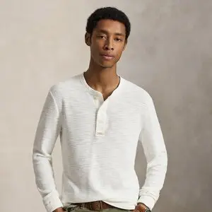 Ralph Lauren Waffle-knit Henley Shirt - Nevis