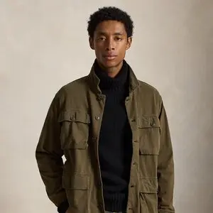 Ralph Lauren Sueded Moleskin Utility Overshirt - Canopy Olive