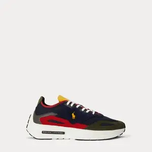 Ralph Lauren Boerum Suede-paneled Knit Sneaker - Hunter Navy Multi