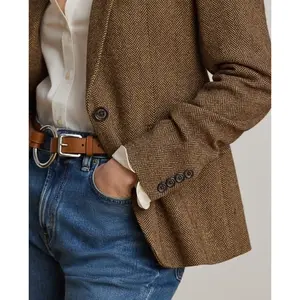 Ralph Lauren Cotton-blend Herringbone Blazer