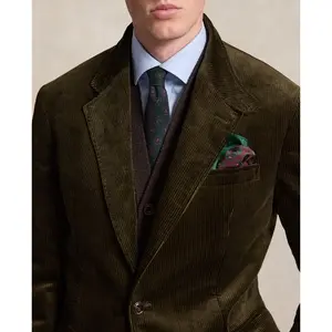 Ralph Lauren Rl67 Corduroy Jacket With Braided Leather Buttons - Dark Loden