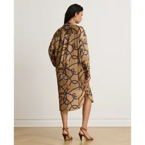 Ralph Lauren Belting-print Twill Midi Shirtdress