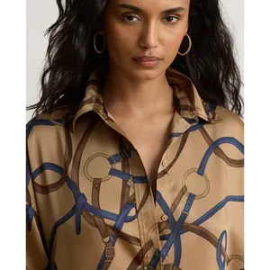 Ralph Lauren Belting-print Twill Midi Shirtdress