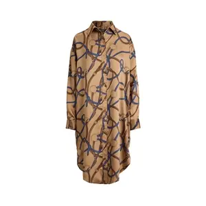 Ralph Lauren Belting-print Twill Midi Shirtdress