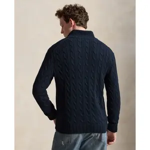 Ralph Lauren Cable-knit Cotton Full-zip Sweater - Hunter Navy