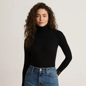 Ralph Lauren Cotton-blend Ribbed Turtleneck - Black