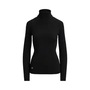 Ralph Lauren Cotton-blend Ribbed Turtleneck - Black