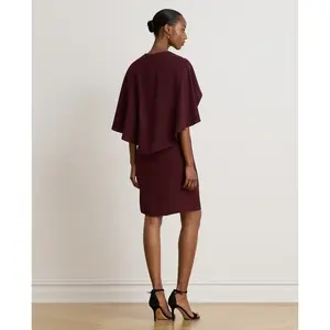 Ralph Lauren Cape Georgette Cocktail Dress