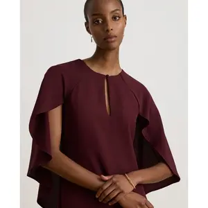 Ralph Lauren Cape Georgette Cocktail Dress