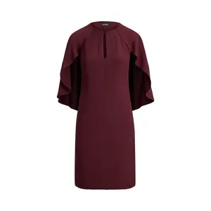 Ralph Lauren Cape Georgette Cocktail Dress