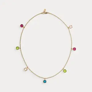 Ralph Lauren Gold-plated Bezel Stone Station Necklace - Gold/multi