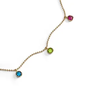 Ralph Lauren Gold-plated Bezel Stone Station Necklace