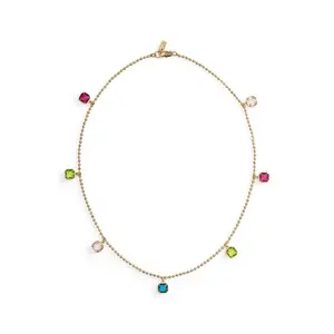 Ralph Lauren Gold-plated Bezel Stone Station Necklace