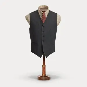 Ralph Lauren Jaspé Herringbone Vest - Charcoal