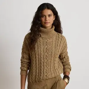 Ralph Lauren Marled Cable-knit Turtleneck Sweater