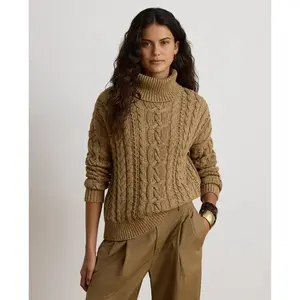 Ralph Lauren Marled Cable-knit Turtleneck Sweater