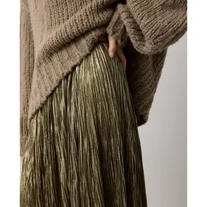 Ralph Lauren Luciana Foiled Brushed Satin Maxiskirt