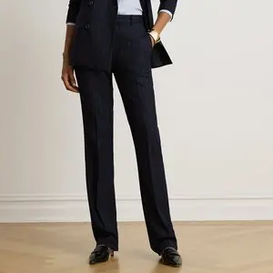 Ralph Lauren Pinstripe Wool-blend Twill Straight Pant