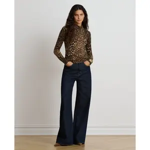 Ralph Lauren Ocelot-print Mockneck Sweater