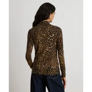 Ralph Lauren Ocelot-print Mockneck Sweater