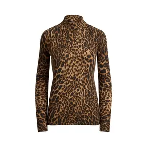 Ralph Lauren Ocelot-print Mockneck Sweater