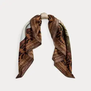 Ralph Lauren Scenic-print Silk Twill Square Scarf - Tan Multi