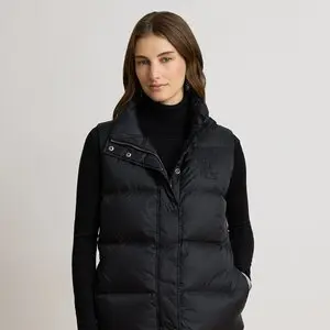 Ralph Lauren Channel-quilted Funnelneck Down Vest - Black