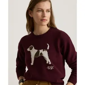 Ralph Lauren Intarsia-knit Cotton Sweater - Dark Garnet Multi