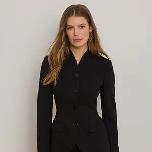 Ralph Lauren Stretch Wool Crepe Jacket - Black
