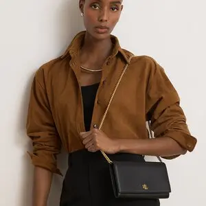 Ralph Lauren Leather Adair Ii Crossbody Bag - Black