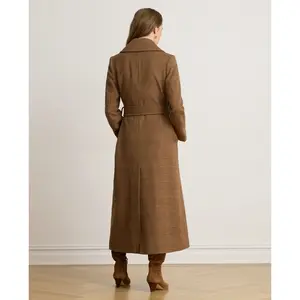 Ralph Lauren Glen Plaid Wool-blend Wrap Maxicoat