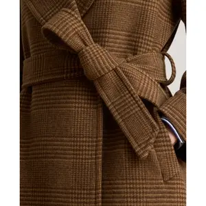Ralph Lauren Glen Plaid Wool-blend Wrap Maxicoat