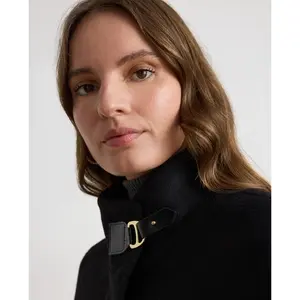 Ralph Lauren Buckle-trim Wool-blend Mockneck Cape