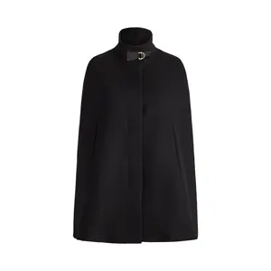Ralph Lauren Buckle-trim Wool-blend Mockneck Cape