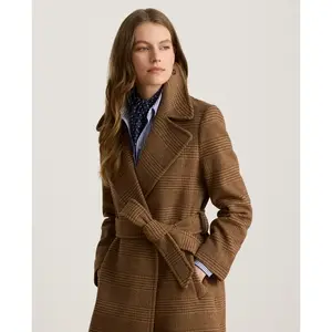 Ralph Lauren Glen Plaid Wool-blend Wrap Maxicoat