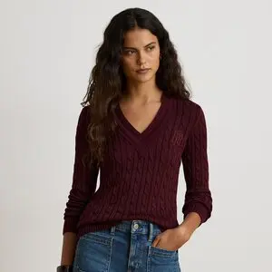 Ralph Lauren Cable-knit Cricket Sweater - Dark Garnet