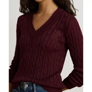 Ralph Lauren Cable-knit Cricket Sweater - Dark Garnet