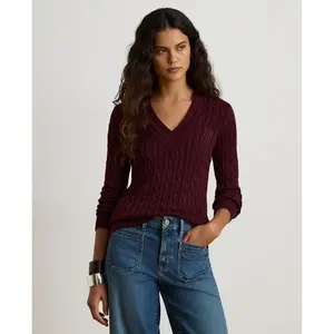Ralph Lauren Cable-knit Cricket Sweater - Dark Garnet