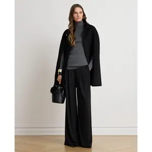 Ralph Lauren Buckle-trim Wool-blend Mockneck Cape