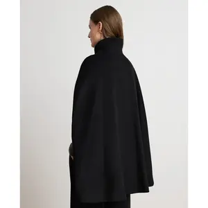 Ralph Lauren Buckle-trim Wool-blend Mockneck Cape