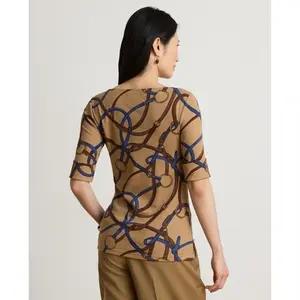 Ralph Lauren Belting-print Cotton Boatneck Tee