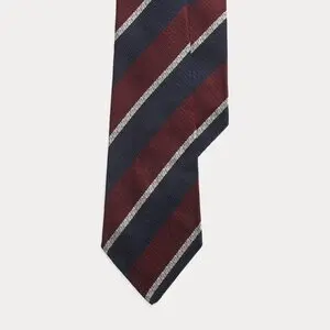 Ralph Lauren Striped Silk Neck Tie - Wine/navy