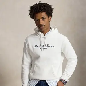 Ralph Lauren Logo Fleece Hoodie - White