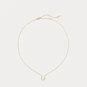 Ralph Lauren Gold-plated Pavé Horseshoe Necklace - Gold/crystal